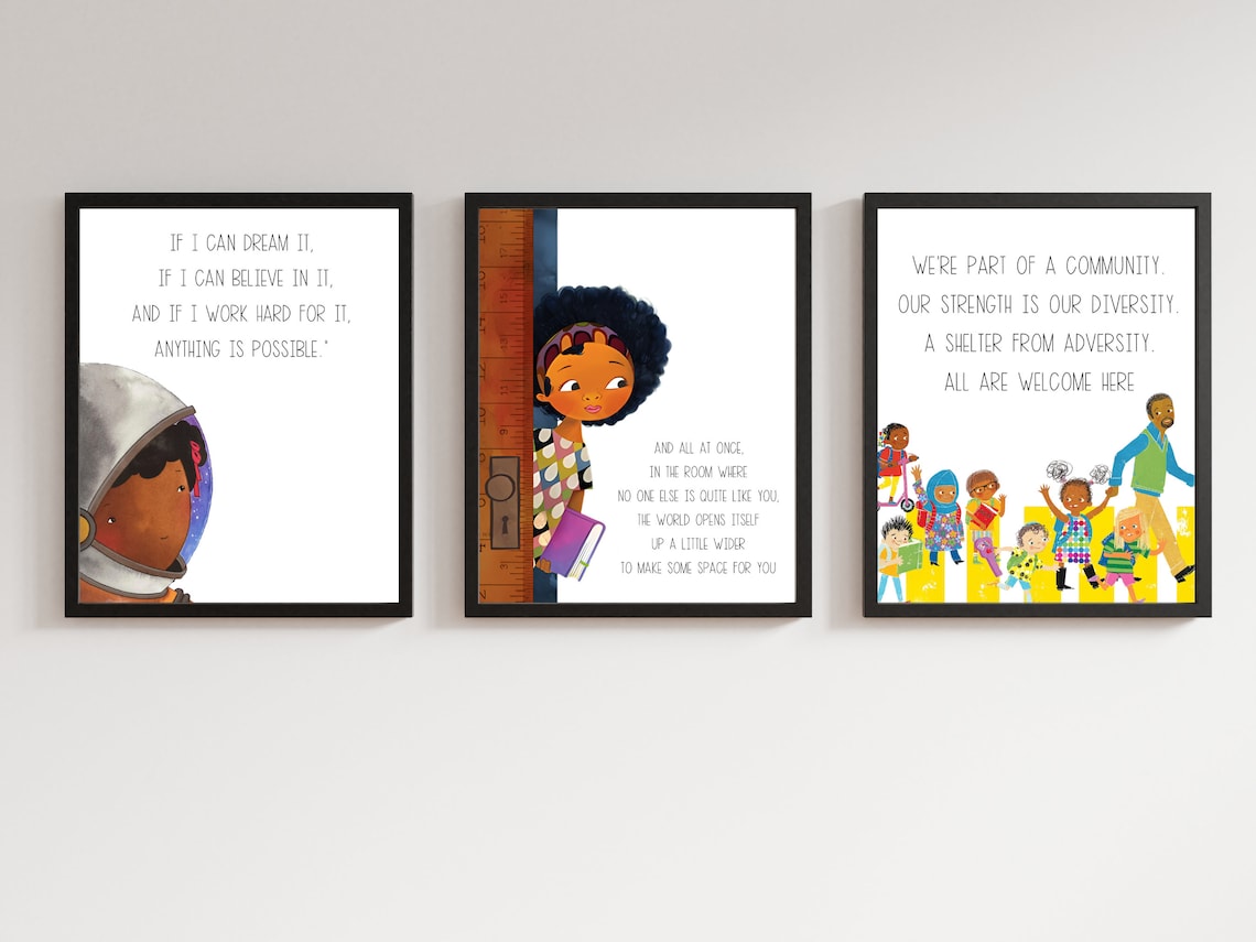 Children's Story Book Quote Prints: Classroom Library Decor (instant ...