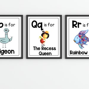 Printable Children's Book Character Alphabet Posters, Classroom and ...