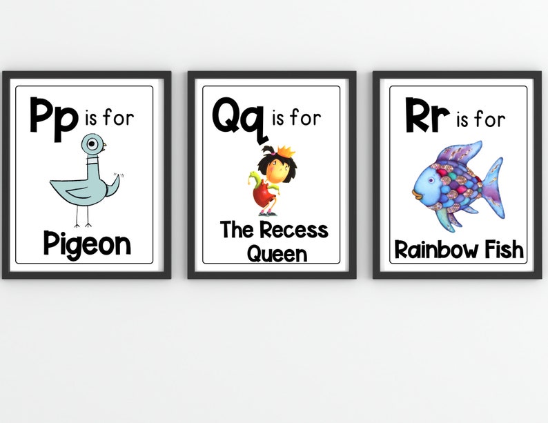Printable Children's Book Character Alphabet Posters - Etsy