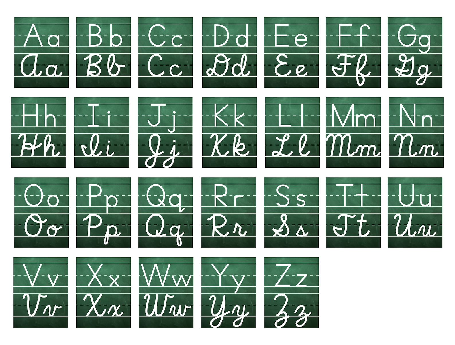 Cursive and Print Alphabet Reference Posters for Elementary Classroom ...