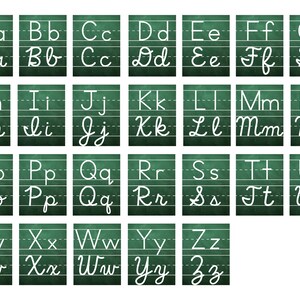 Cursive and Print Alphabet Reference Posters for Elementary Classroom ...
