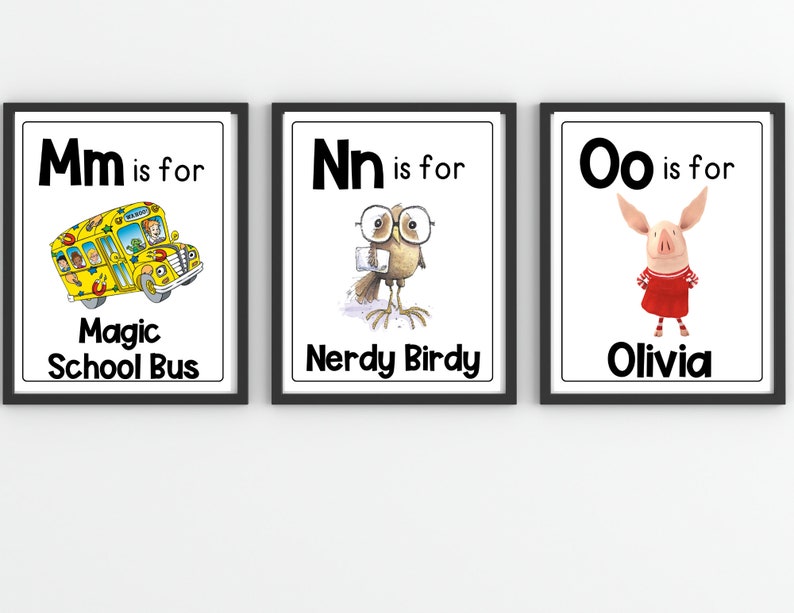Printable Children's Book Character Alphabet Posters - Etsy