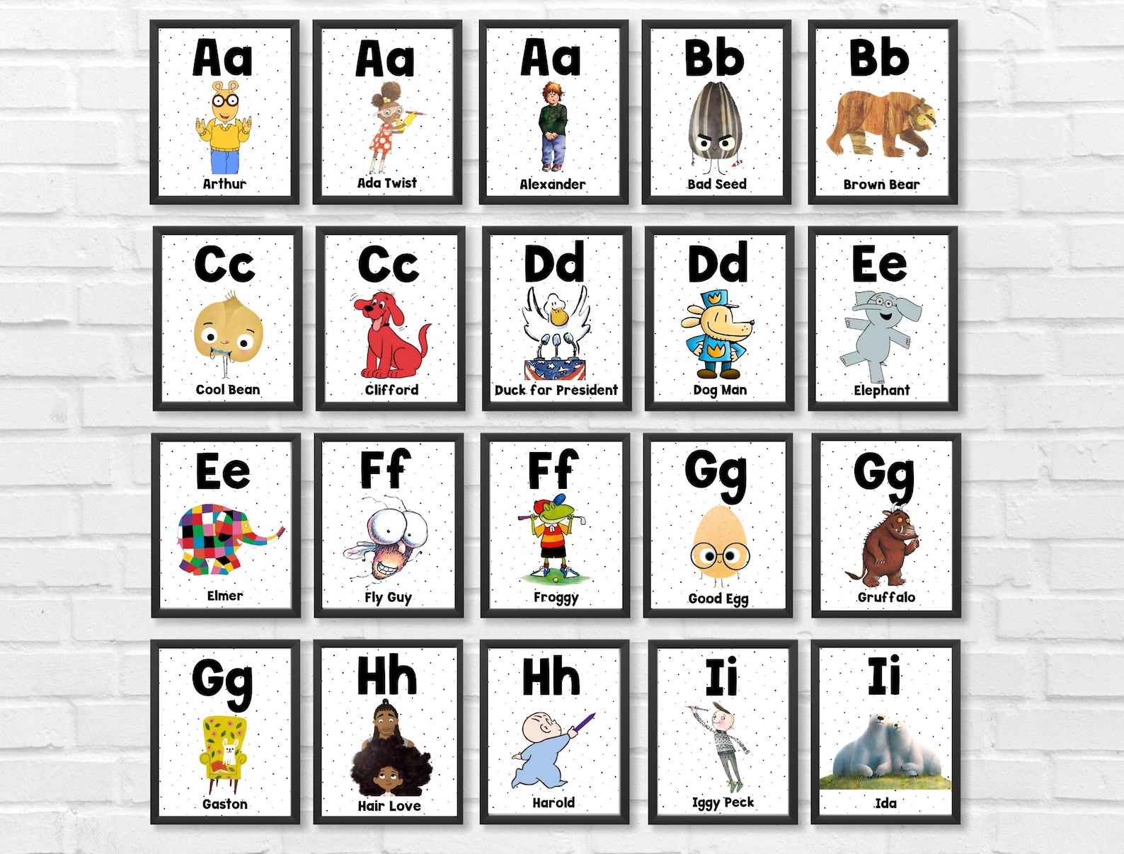 Book Character Posters, Alphabet Posters, Elementary Decor - Etsy