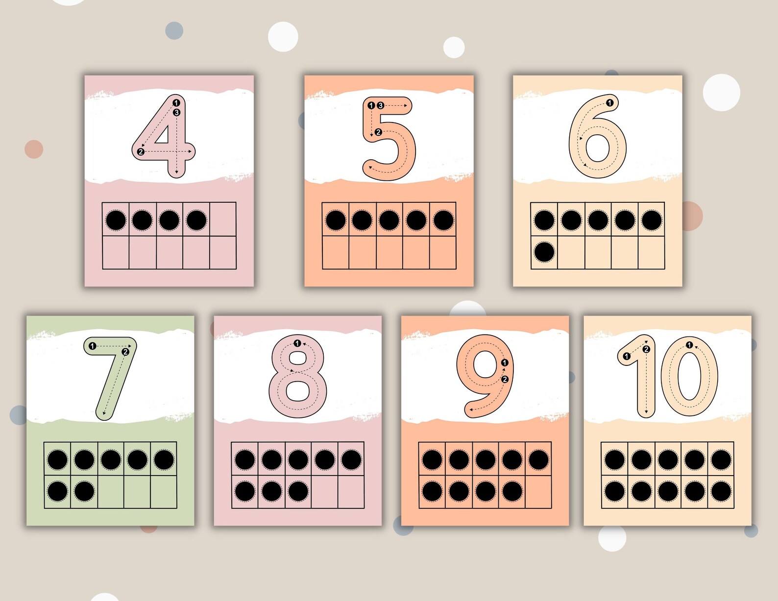 Boho Themed Number Formation Posters With Ten Frames - Etsy