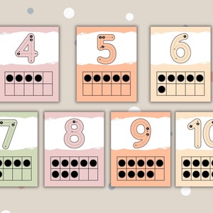 Boho Themed Number Formation Posters With Ten Frames, Classroom Decor ...