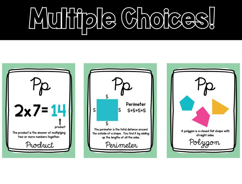 Cursive Math Alphabet Posters, Grades 3-5, Educational Wall Art ...