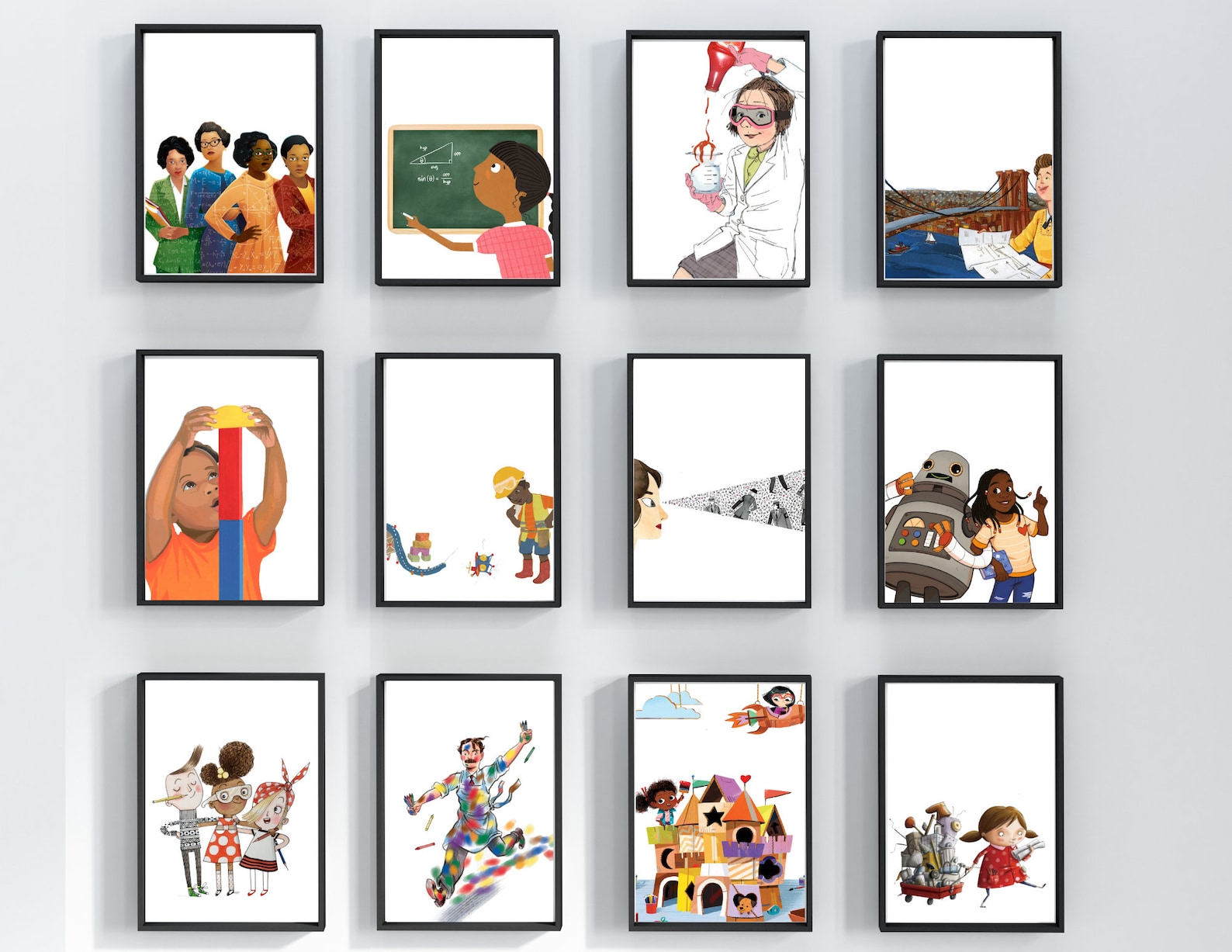 Printable Children's STEM Book Character Gallery Wall - Etsy