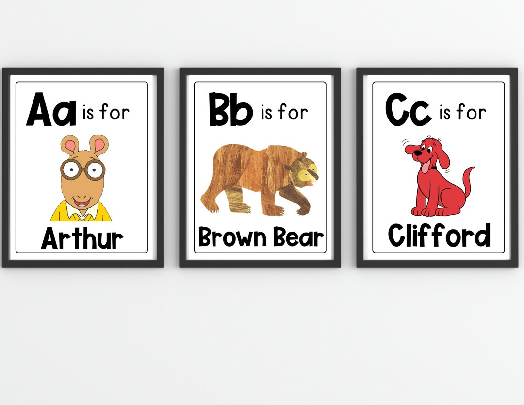 Printable Children's Book Character Alphabet Posters, Classroom and ...