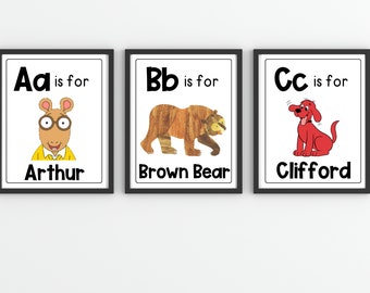 Printable Children's Book Character Gallery Wall Poster Bundle ...