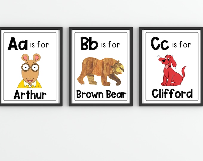 Printable Children's Book Character Gallery Wall Poster Bundle ...