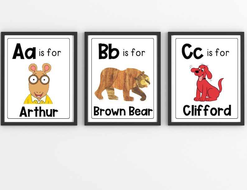 Printable Children's Book Character Alphabet Posters - Etsy