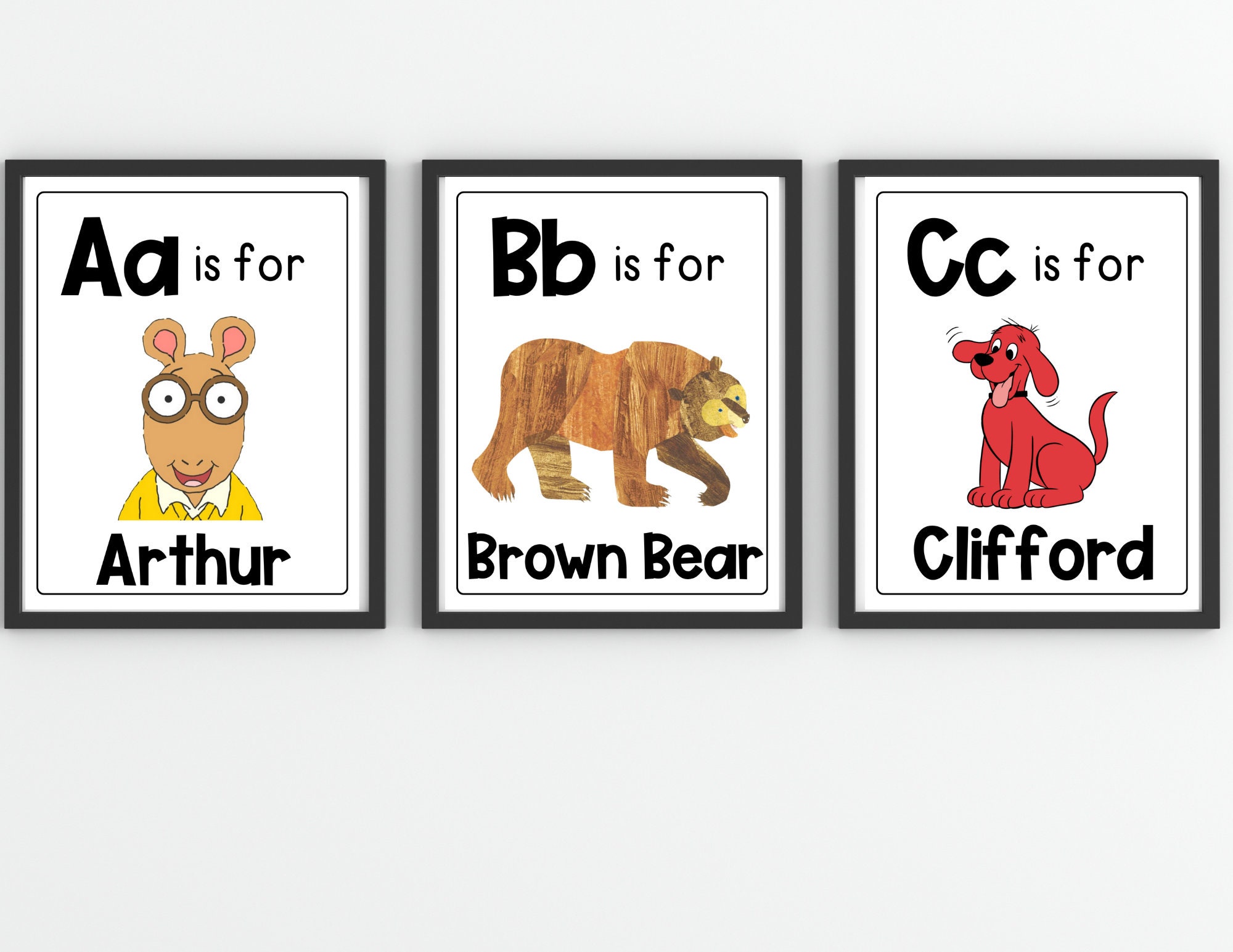 Printable Children's Book Character Alphabet Posters - Etsy Australia