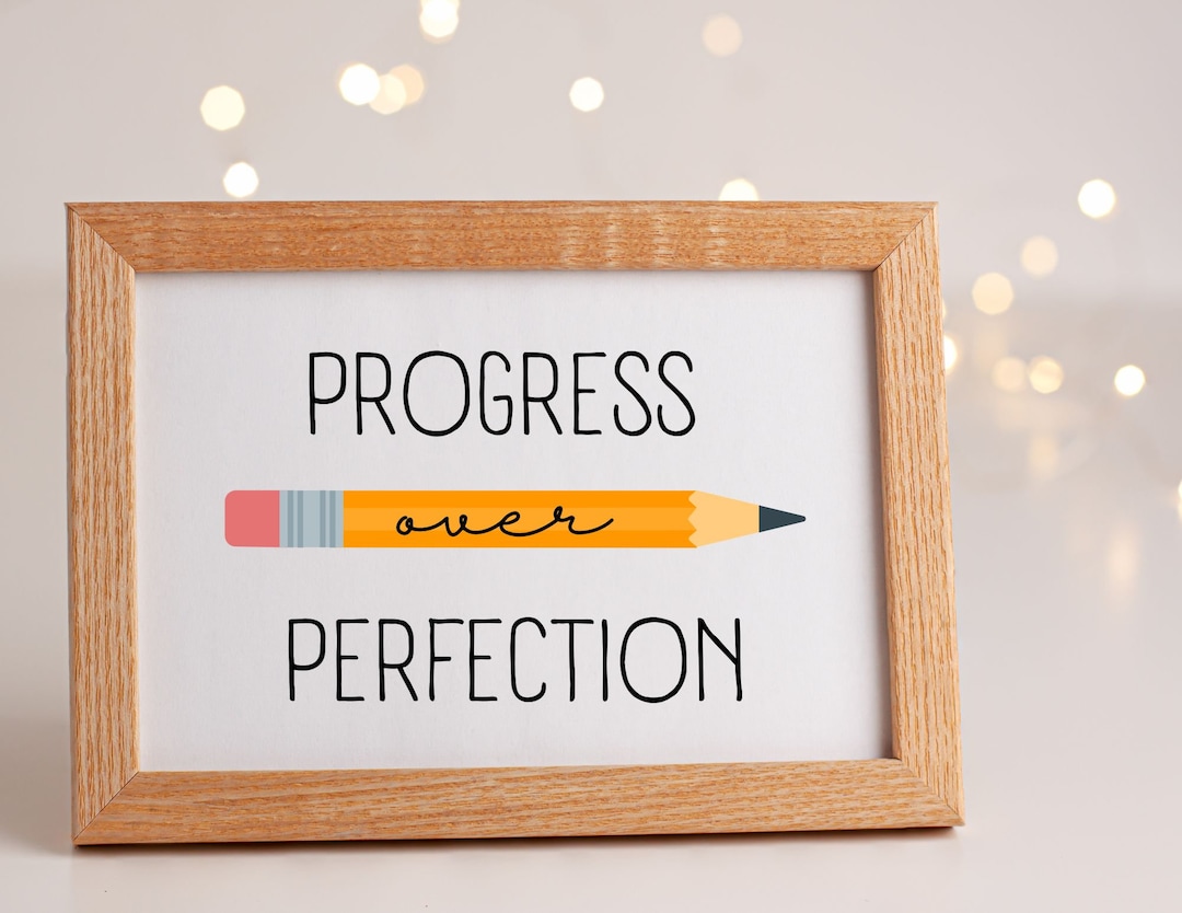 Progress Over Perfection Classroom Print, - Etsy