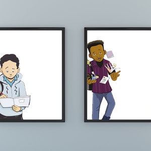 Middle School Character Gallery Wall Poster Bundle, Classroom and ...