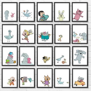 Elephant and Piggie Printable Children's Book Character Gallery Wall ...