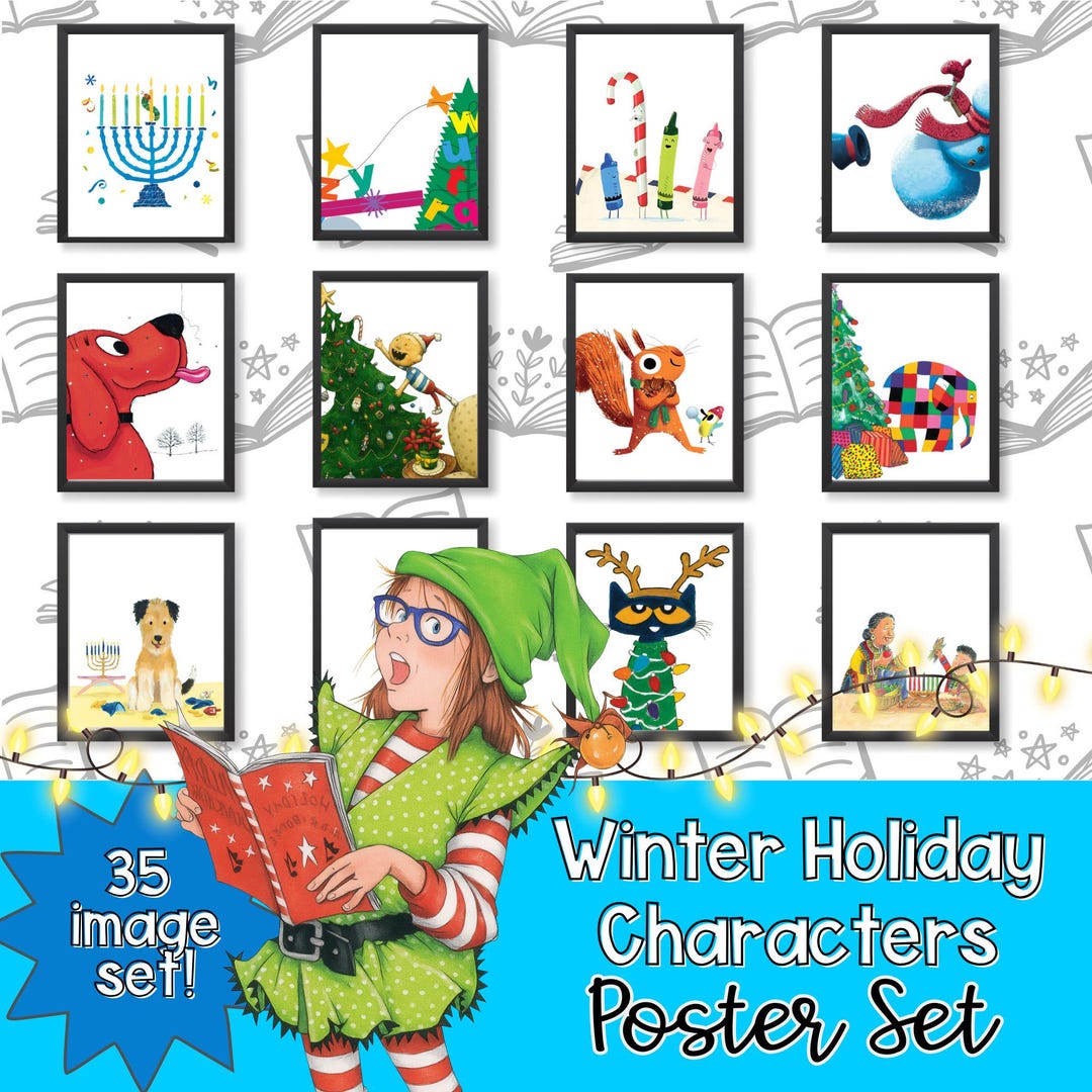 Holiday Characters Poster Set - Etsy