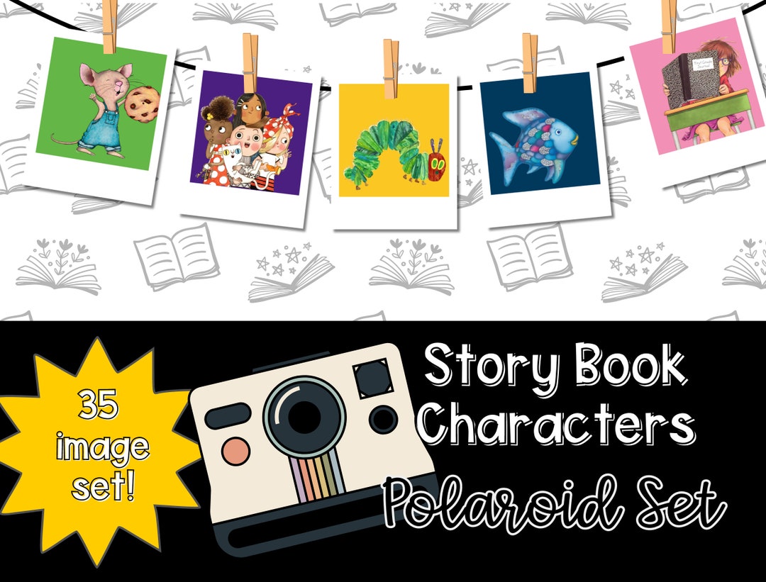 Printable Children's Book Character Polaroid Style Bundle, Classroom ...