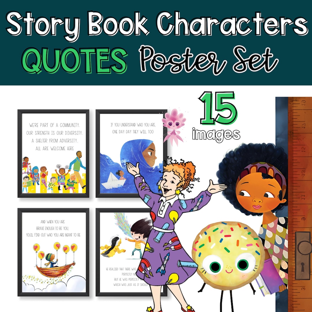 Children's Story Book Quote Prints: Classroom Library Decor (instant ...