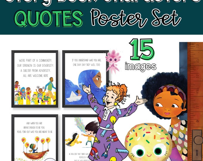 Printable Children's Book Character Gallery Wall Poster Bundle ...
