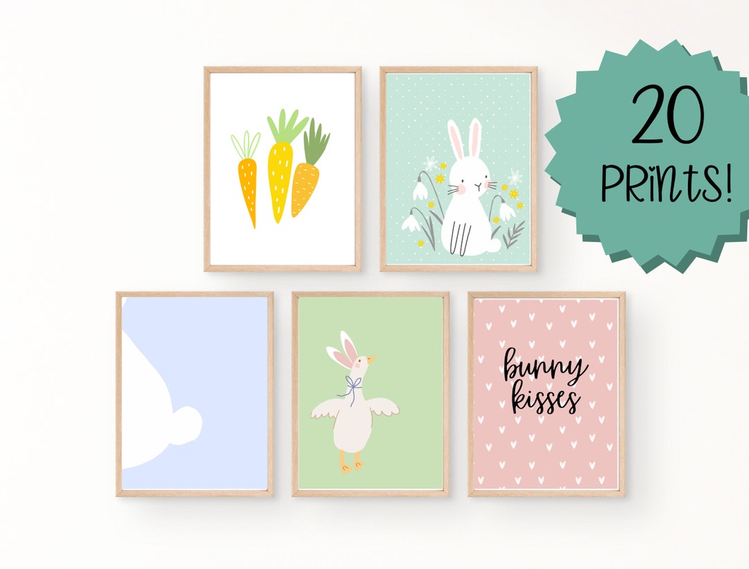 Set of 20 Easter Spring Prints, Spring Decor Bundle, Gallery Wall ...