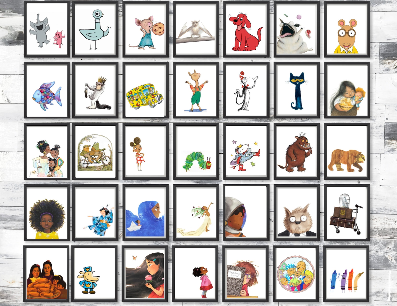 Printable Children's Book Character Gallery Wall Poster - Etsy