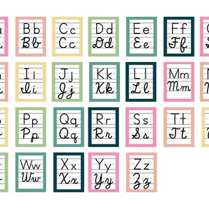 Cursive and Print Alphabet Reference Posters for Elementary Classroom ...