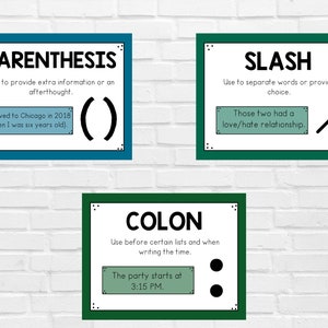 Punctuation Posters, Classroom Decor Printables, Writing Posters ...
