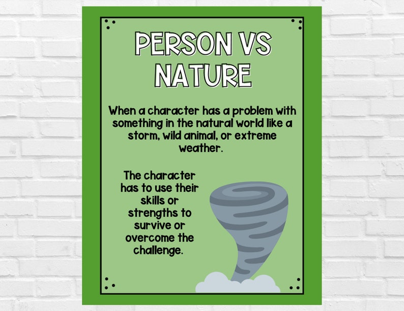 Types of Conflict Posters, Classroom Decor Printables, Reading Posters ...