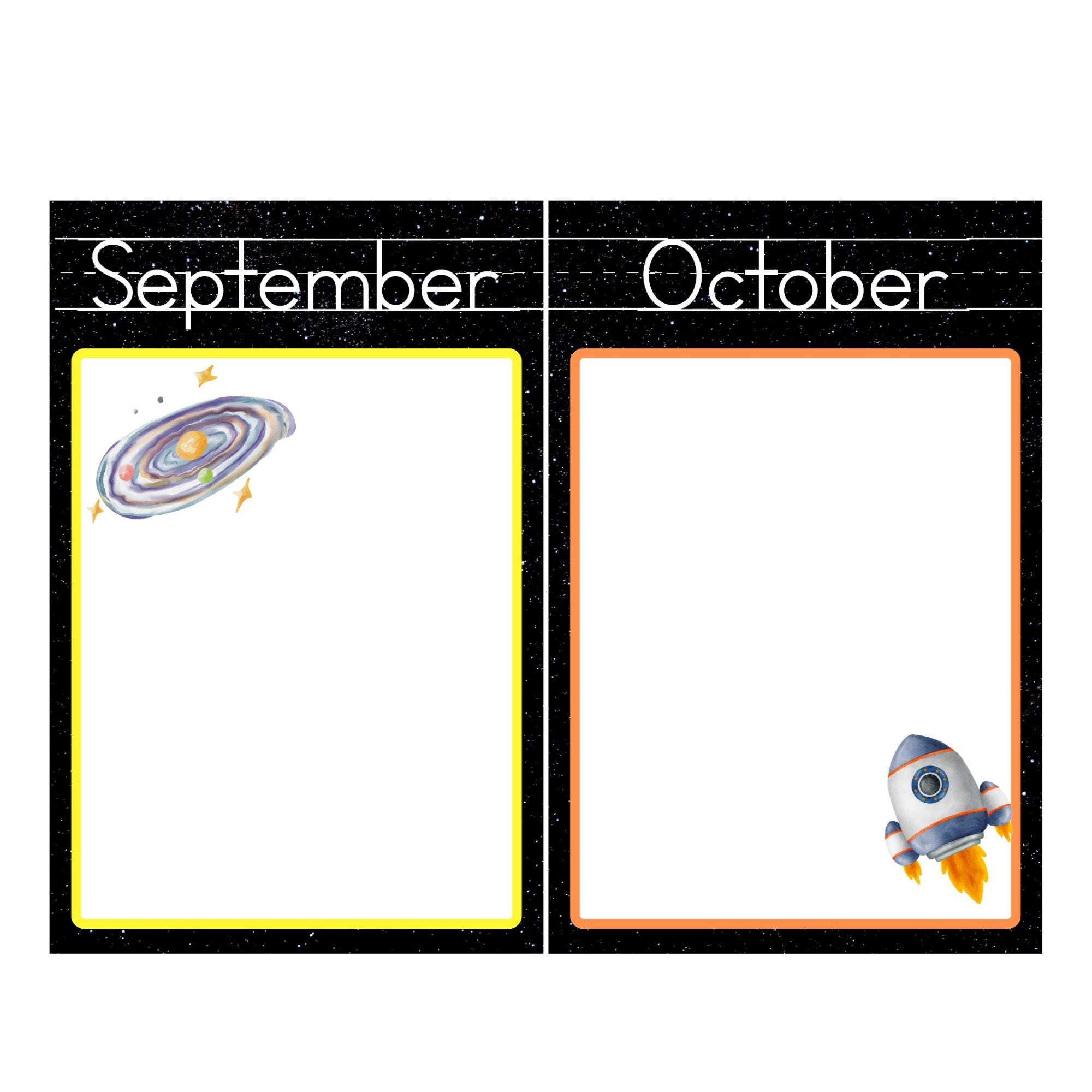 Space Birthday Chart: Editable Classroom Decor, PDF + Canva Template - Etsy