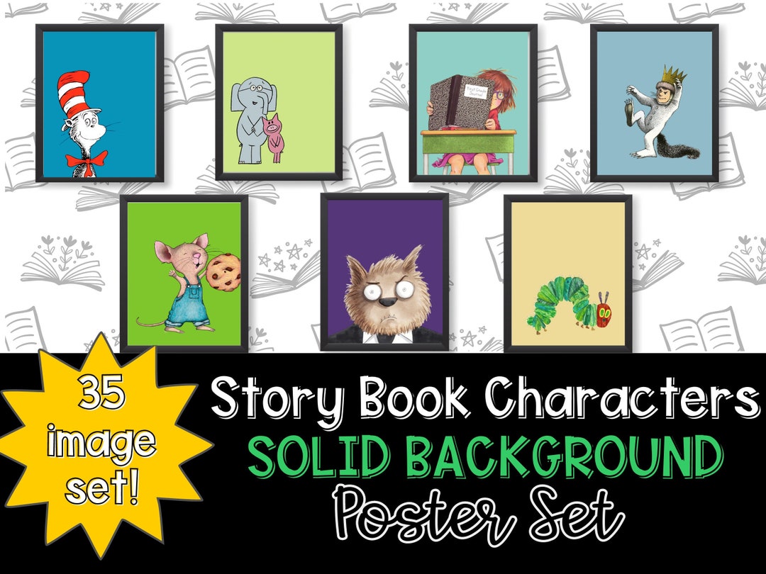 Children's Book Character Poster Set: Classroom Library Decor (digital ...