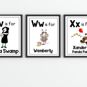 Printable Children's Book Character Alphabet Posters, Classroom and ...