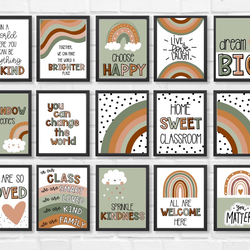 Boho Rainbow Classroom - Etsy