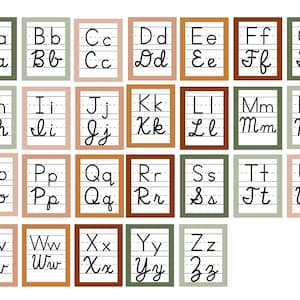 Cursive and Print Alphabet Reference Posters for Elementary Classroom ...