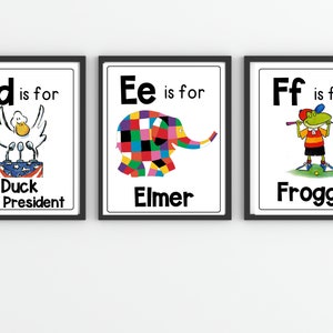 Printable Children's Book Character Alphabet Posters, Classroom and ...