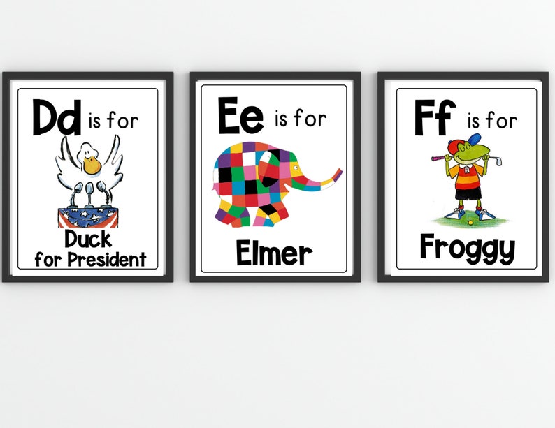 Printable Children's Book Character Alphabet Posters - Etsy