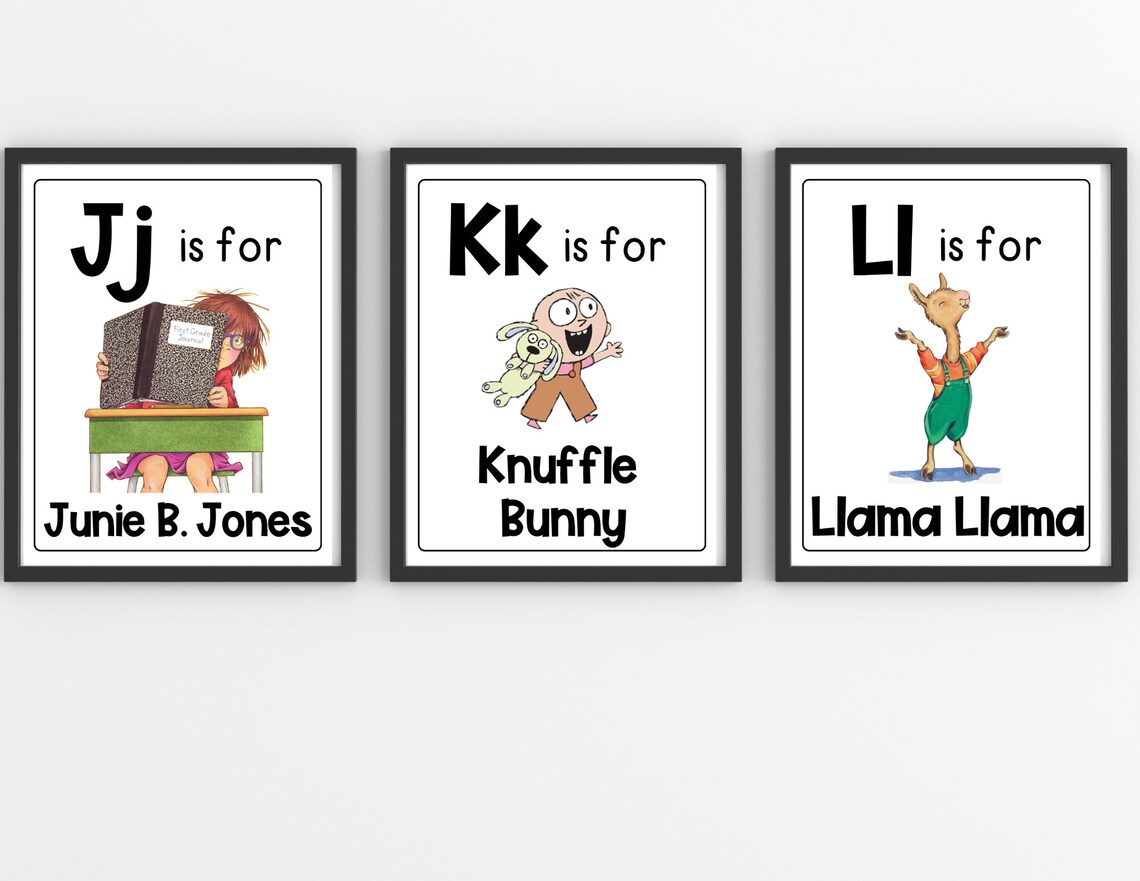 Printable Children's Book Character Alphabet Posters, Classroom and ...