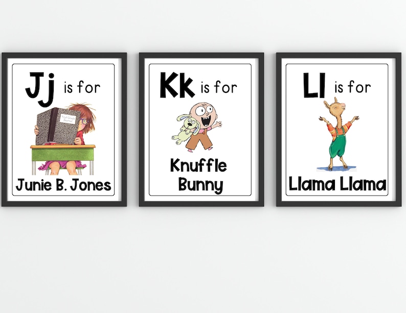 Printable Children's Book Character Alphabet Posters, Classroom and ...