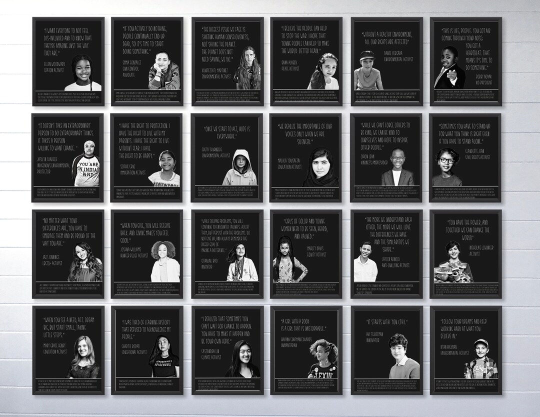 Kids Who Changed the World, 24 Printable Posters, Influential Children ...