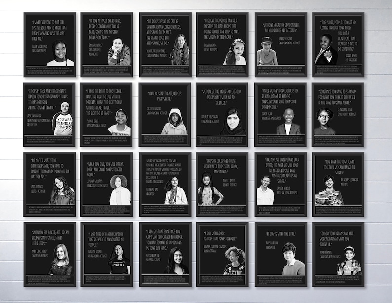 Kids Who Changed the World 24 Printable Posters Influential - Etsy