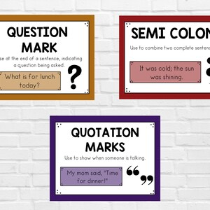 Punctuation Posters, Classroom Decor Printables, Writing Posters ...