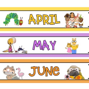 Children's Book Character Calendar Headings: Classroom Decor - Etsy