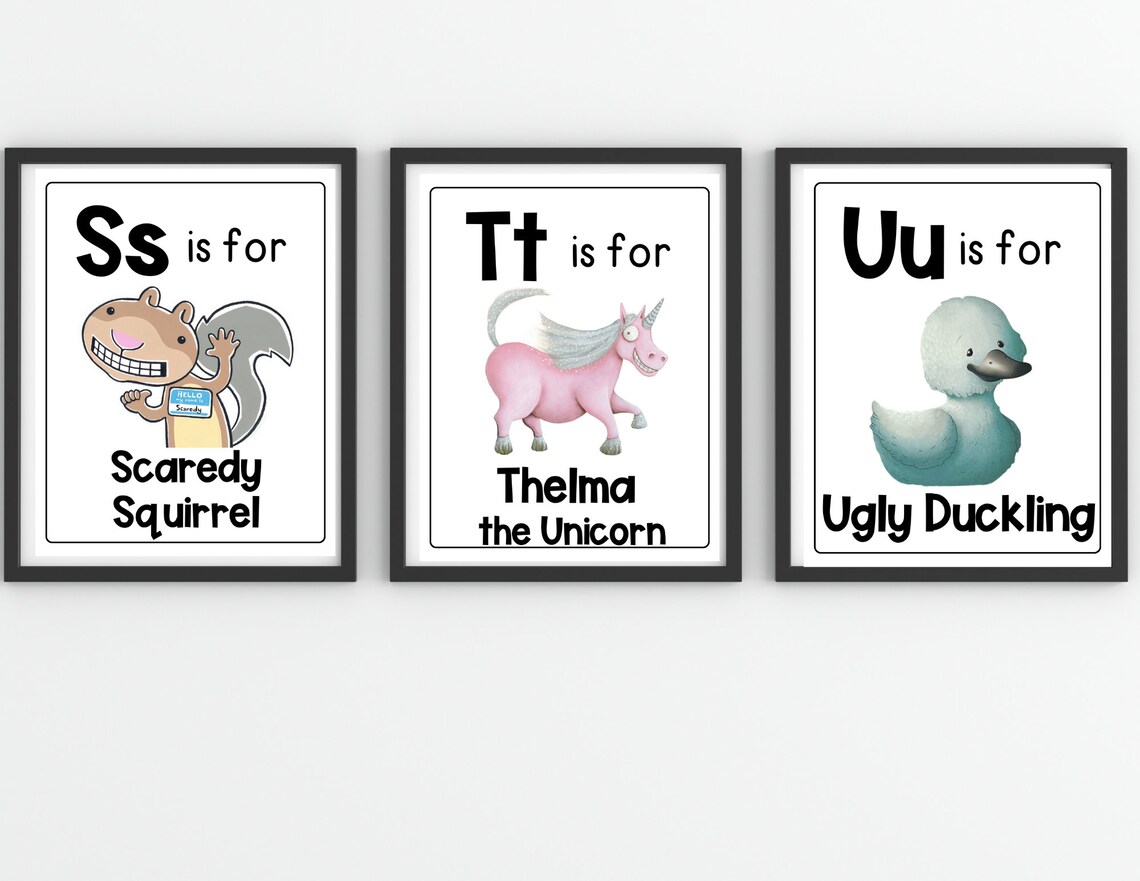 Printable Children's Book Character Alphabet Posters, Classroom and ...