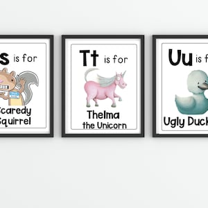 Printable Children's Book Character Alphabet Posters, Classroom and ...