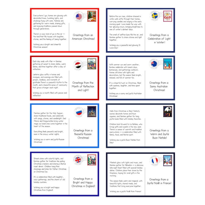 Holidays Around the World Postcards & Polaroids | Classroom Bulletin ...