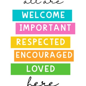 Equality Poster, Kindness Matters, All Are Welcome, Diversity Poster ...