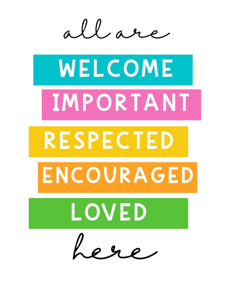 Equality Poster Kindness Matters All Are Welcome Diversity - Etsy