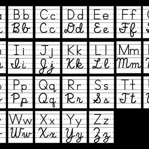Cursive and Print Alphabet Reference Posters for Elementary Classroom ...