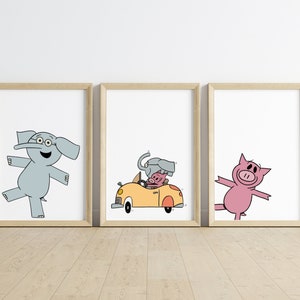 Elephant and Piggie Printable Children's Book Character Gallery Wall ...