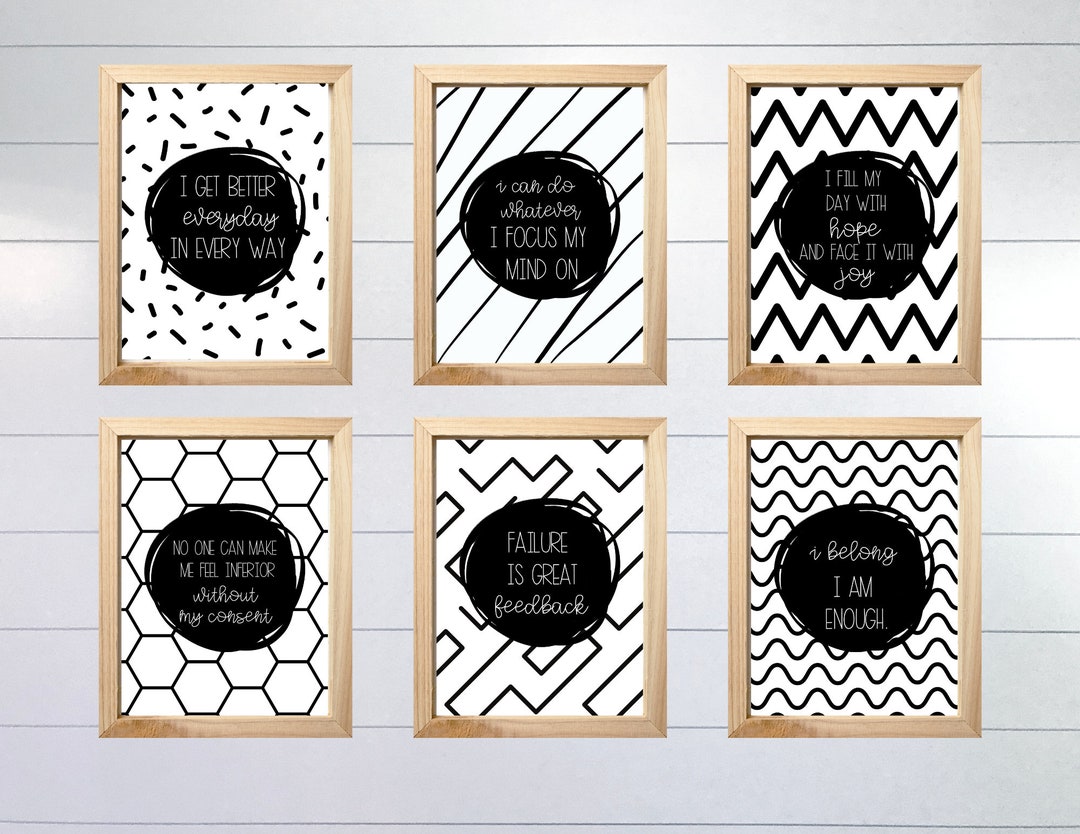 Positive Affirmations Poster Set: Modern Classroom Decor (digital ...