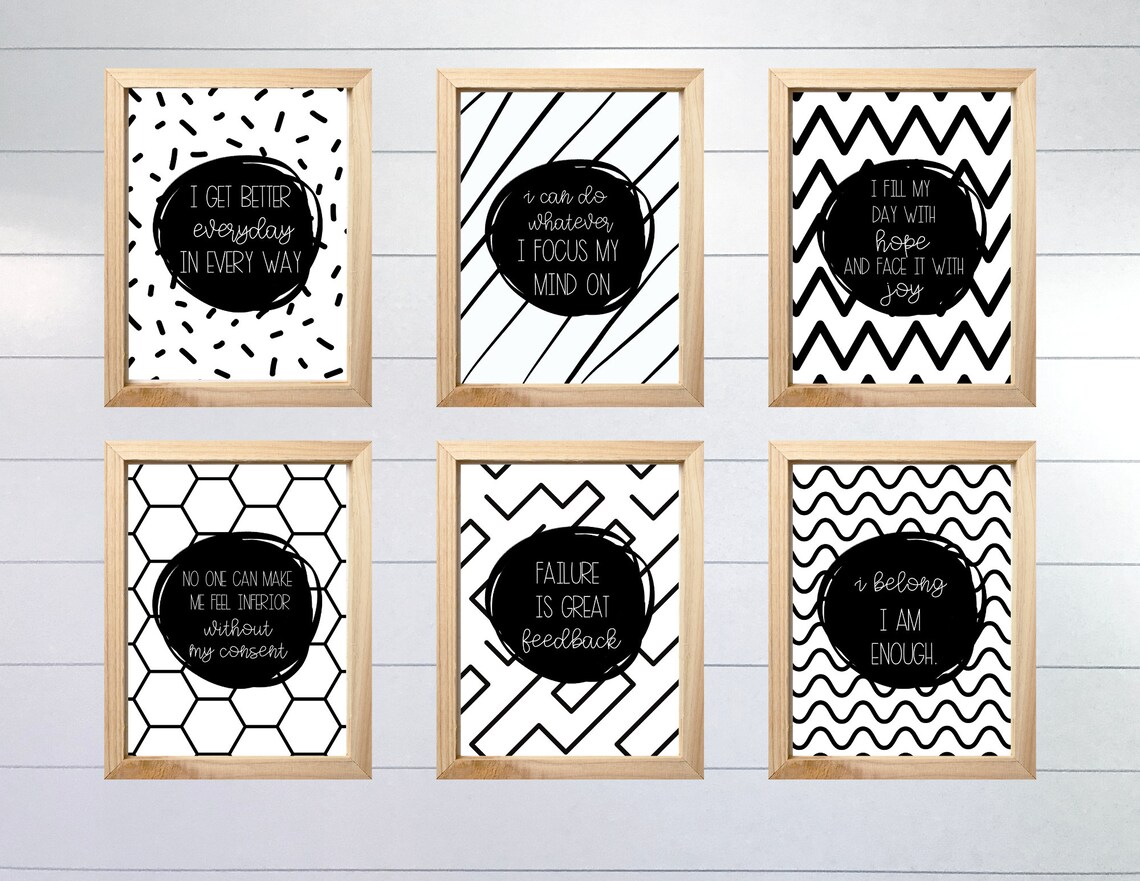 POSITIVE AFFIRMATIONS POSTER Set of 6 Digital Download - Etsy